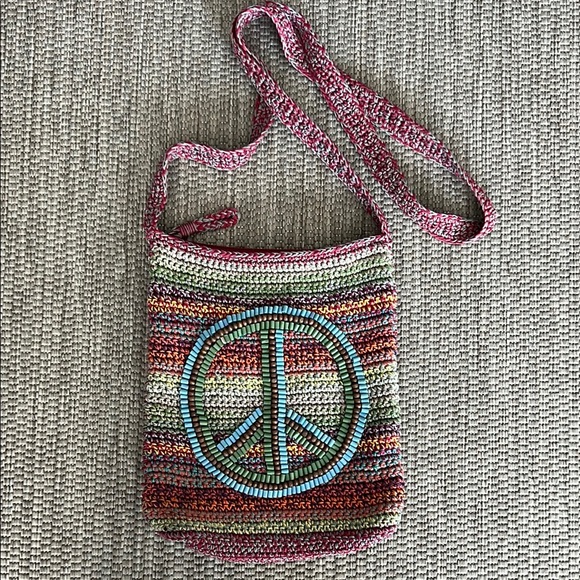 The Sak | Bags | The Sak Wooden Bead Peace Sign Crochet Crossbody Bag ...